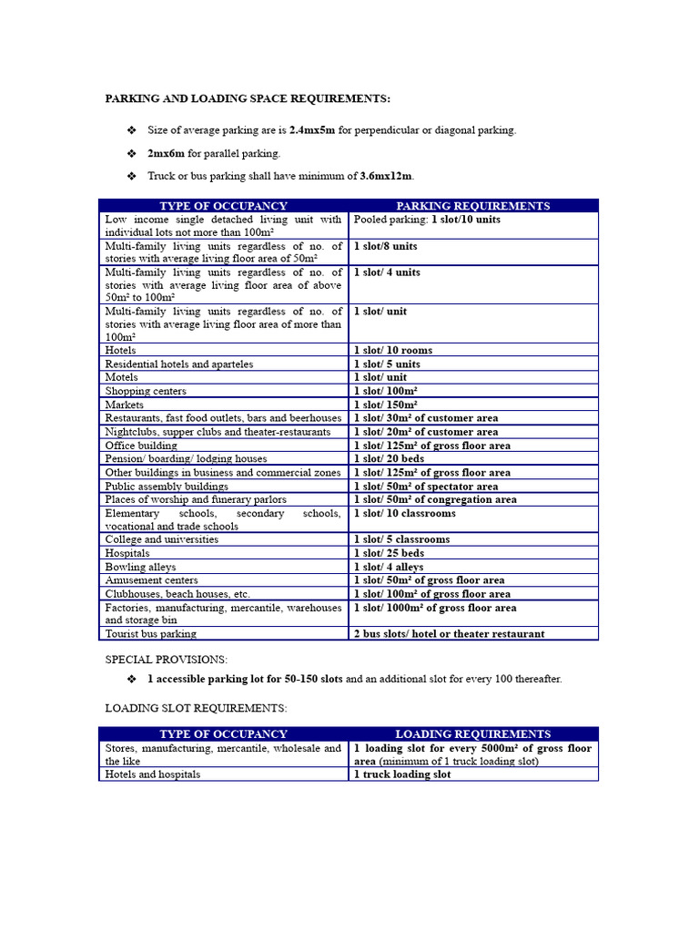 Parking and Loading Space Guidelines | PDF | Hotel | Buildings And ...