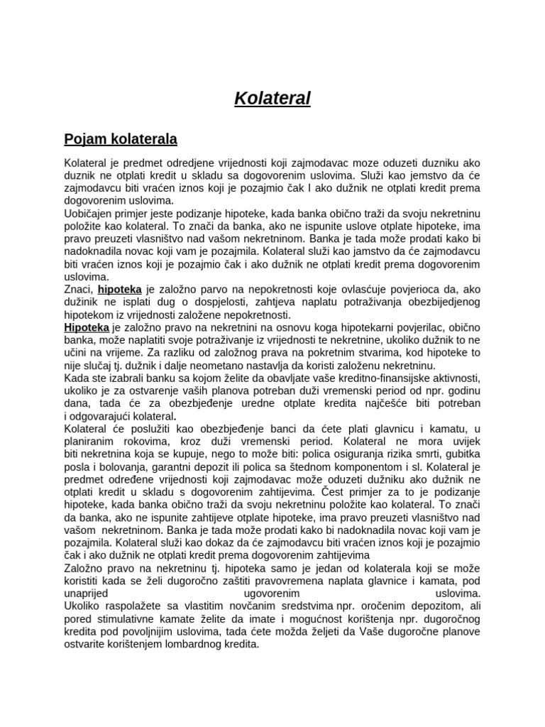 KOLATERAL Pojam I Vrste Kolaterala - Cdbefff7 7b74 4c45 B65e ...