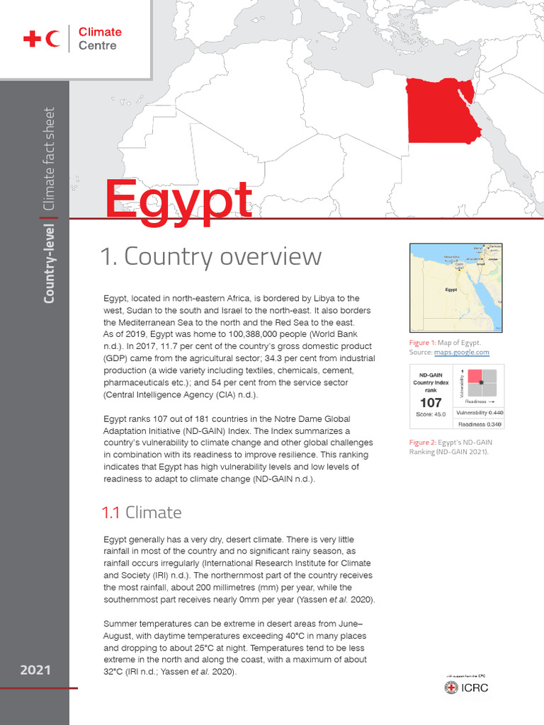 RCCC ICRC Country Profiles Egypt | PDF | Petroleum | Climate Change