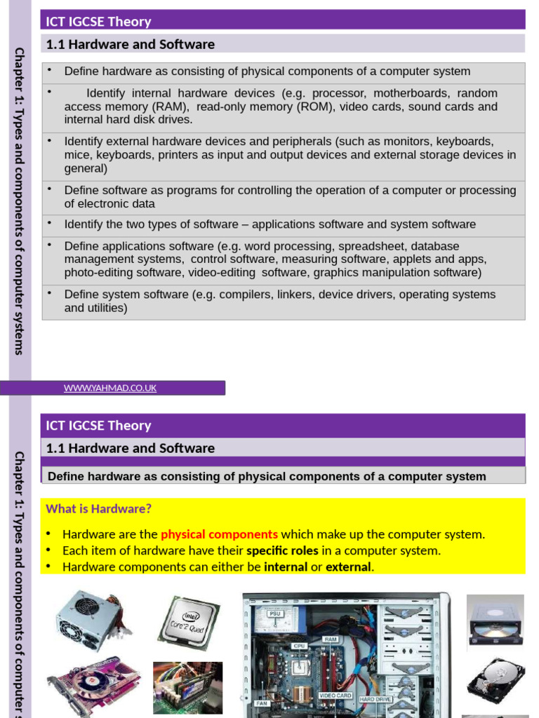 1.1 Hardware and Software | PDF | Computer Hardware | Disk Storage
