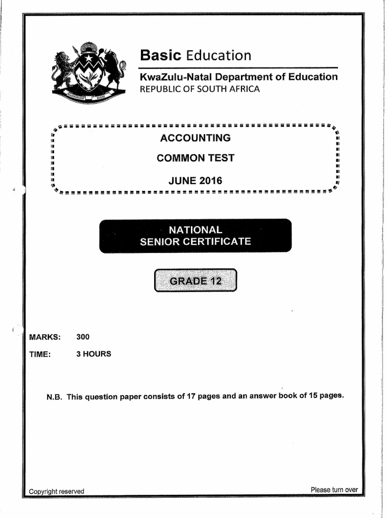 2016 Acc June 2016 QP Memo | PDF