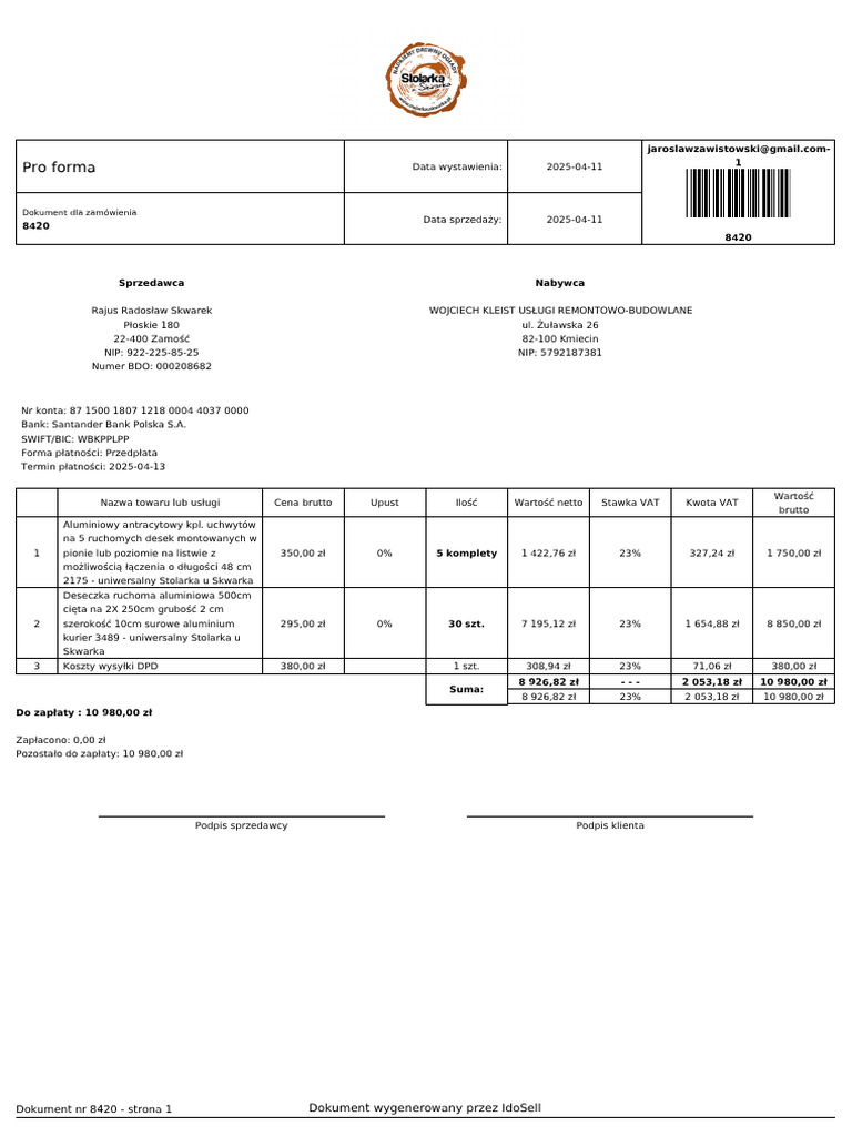 Pro Forma NR 8420 | PDF