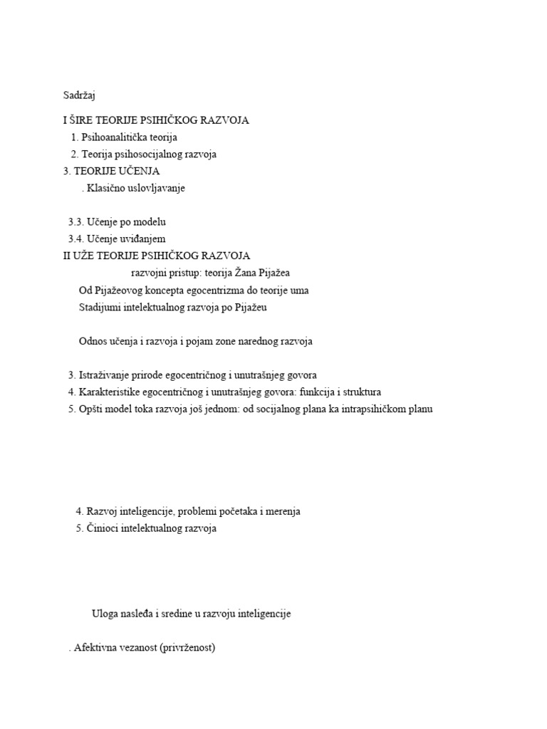 Skripta Iz Razvojne Psihologije 2 | PDF