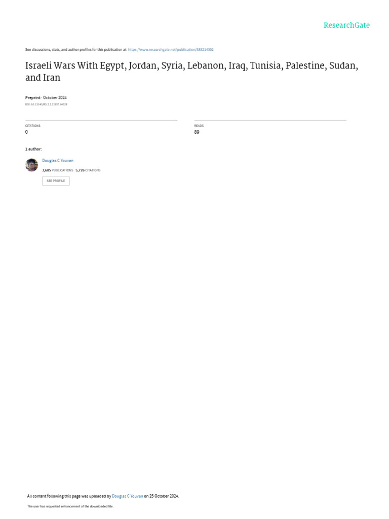 Israeli Wars With Egypt JJordan JSyria JLebanon JIraq JTunisia JPalestine JSudan Jand Iran | PDF ...