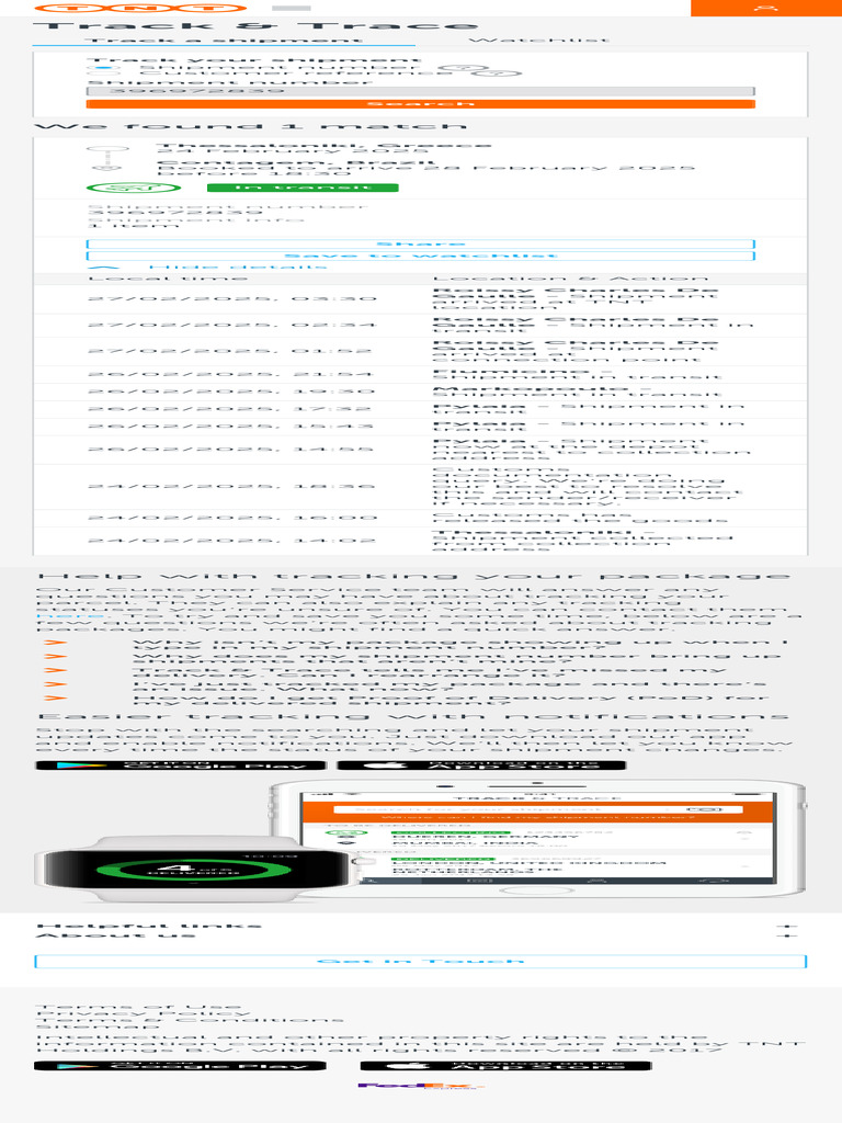 Track & Trace - Track Your Shipment TNT United States | PDF | Software