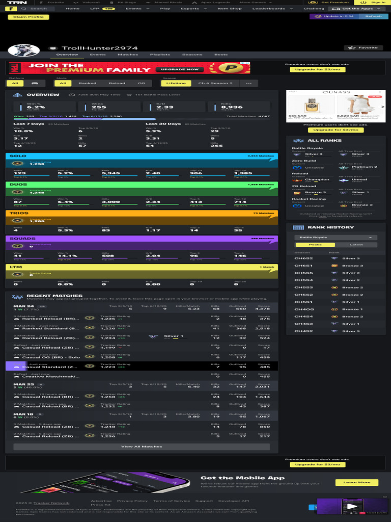 Fortnite Stats Overview and Tracker | PDF