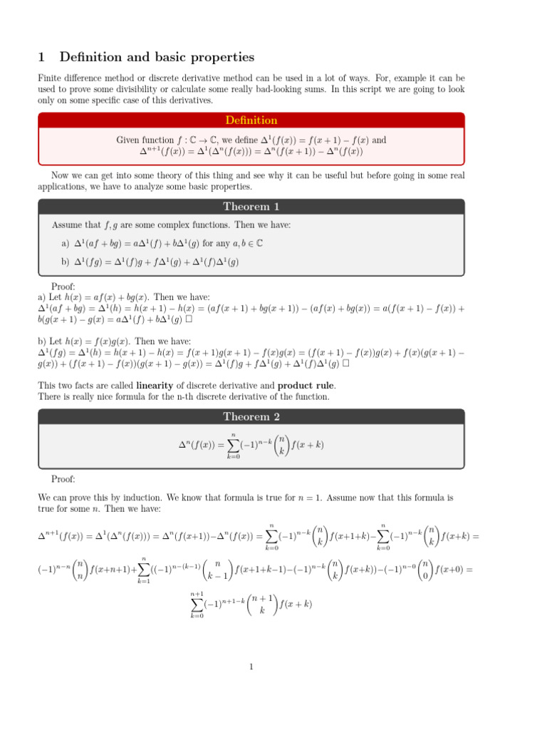 Finite Difference Method Discrete Derivative | PDF | Polynomial | Finite Difference