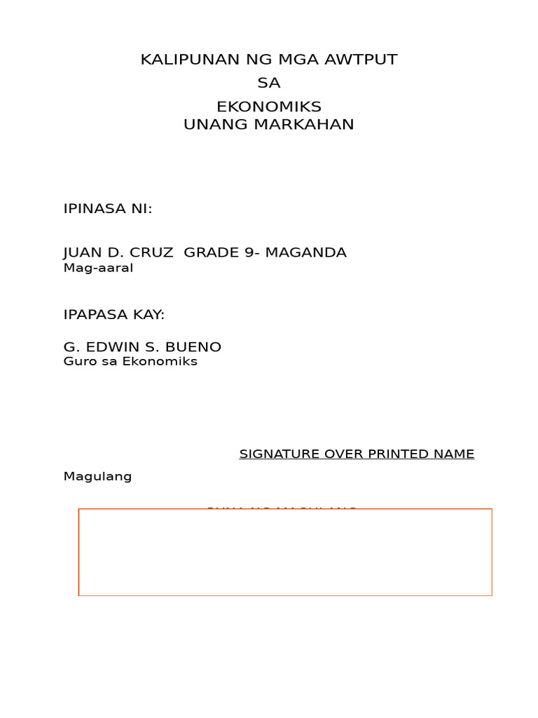 Kalipunan NG Mga Awtput | PDF