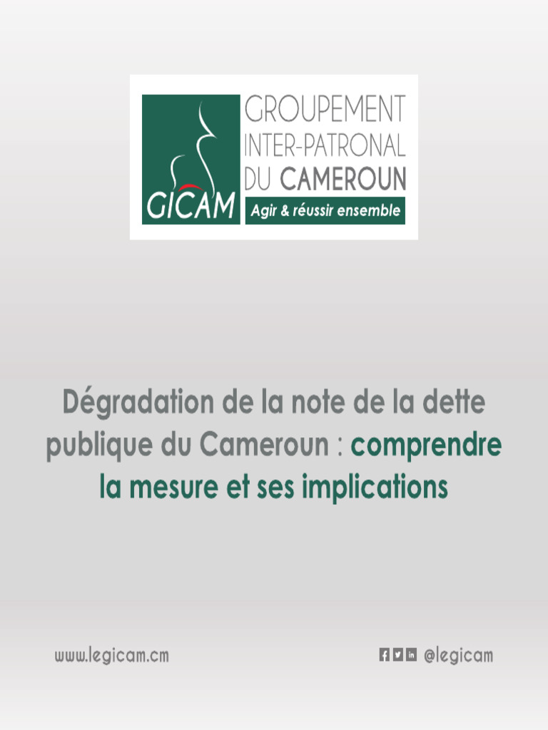Dégradation de La Note de La Dette Publique Du Cameroun | PDF
