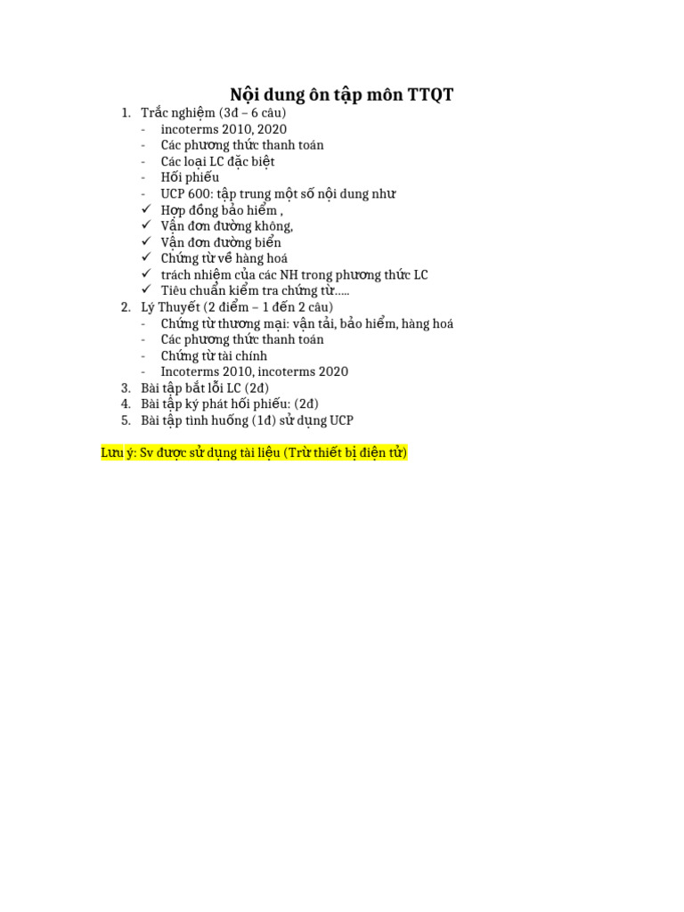 Hệ-thống-ôn-tập-môn-TTQT-11.-2024 | PDF