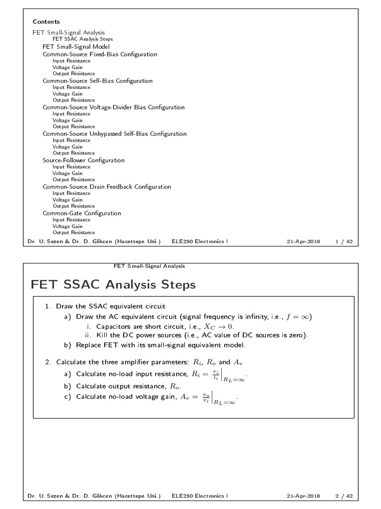 FET Small-Signal Analysis Guide | PDF | Field Effect Transistor ...