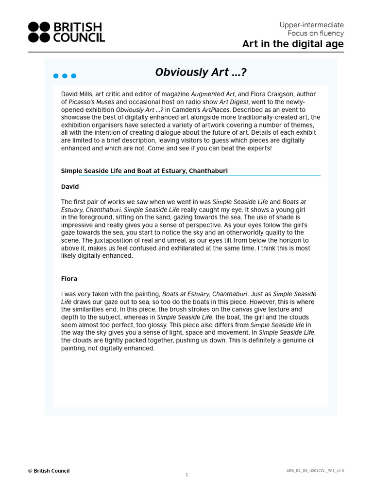 Exhibition Review: Obviously Art? | PDF | Paintings | The Arts