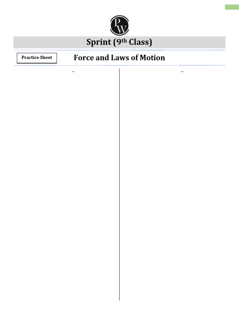 Force and Motion Concepts for 9th Grade | PDF | Force | Newton's Laws ...