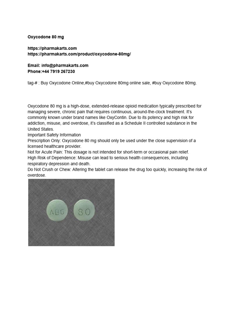 Oxycodone 80 MG | PDF