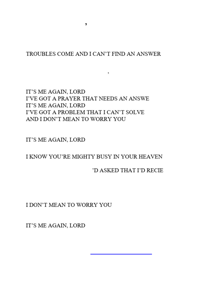 IT'S+ME+AGAIN+LORD+LYRICS | PDF