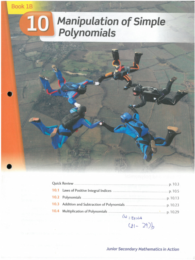Mathematics in Action 1B-10 Manipulation of Simple Polynomials | PDF