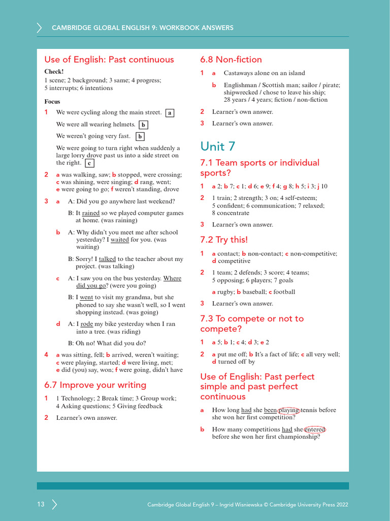 Workbook Answers Unit 7 G9 | PDF | Climate Change | Heat Wave