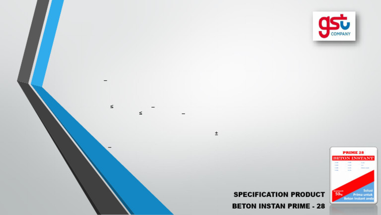 Data Teknis - Beton Instan Prime 28 (Semen Type 1) | PDF