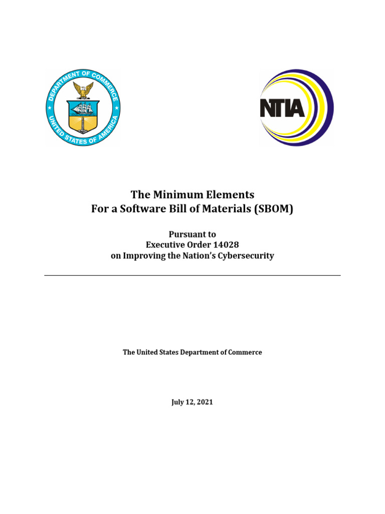 sbom_minimum_elements_report | PDF | Supply Chain | Security