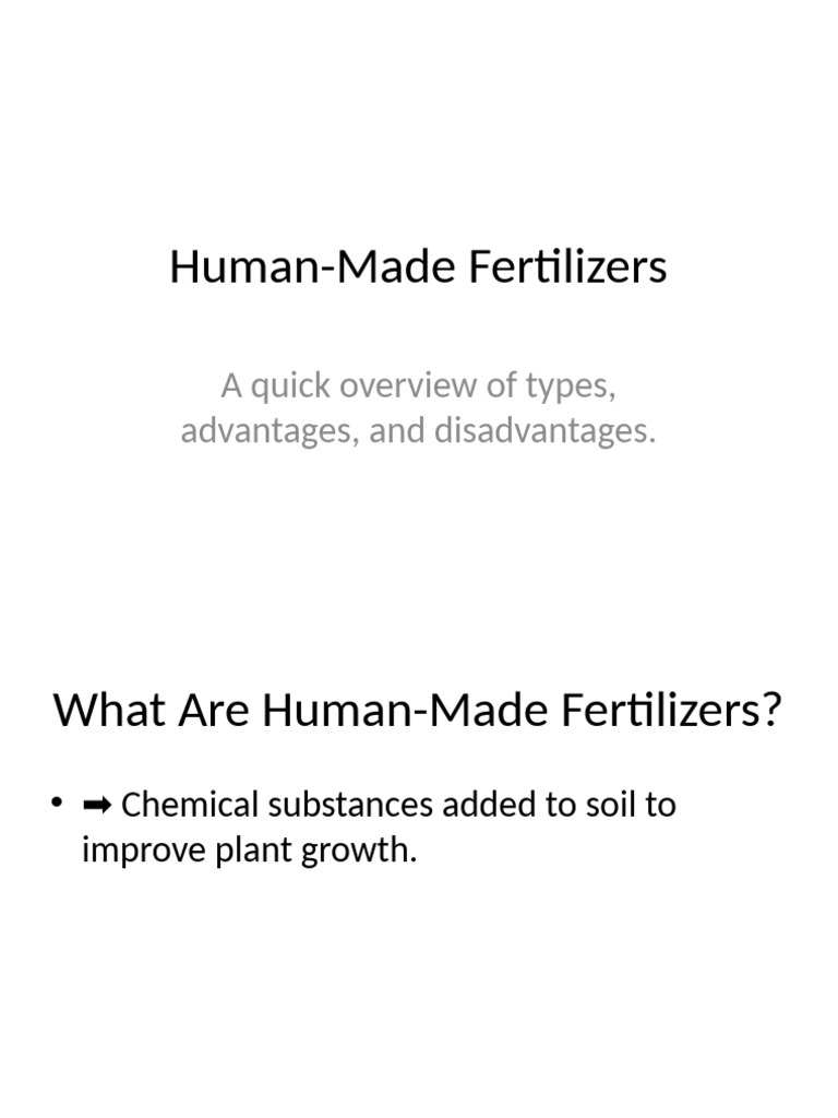 Human Made Fertilizers | PDF