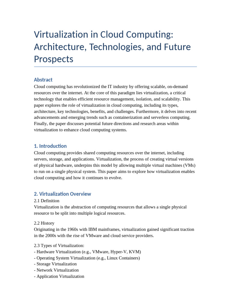 Virtualization in Cloud Computing | PDF | Virtualization | Virtual Machine