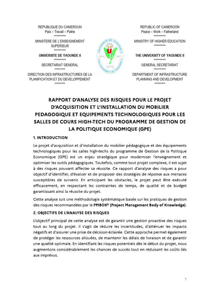 Rapport Détaillé D'analyse Des Risques | PDF