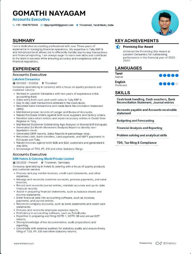 Gomathi Nayagam Resume Another Template | PDF