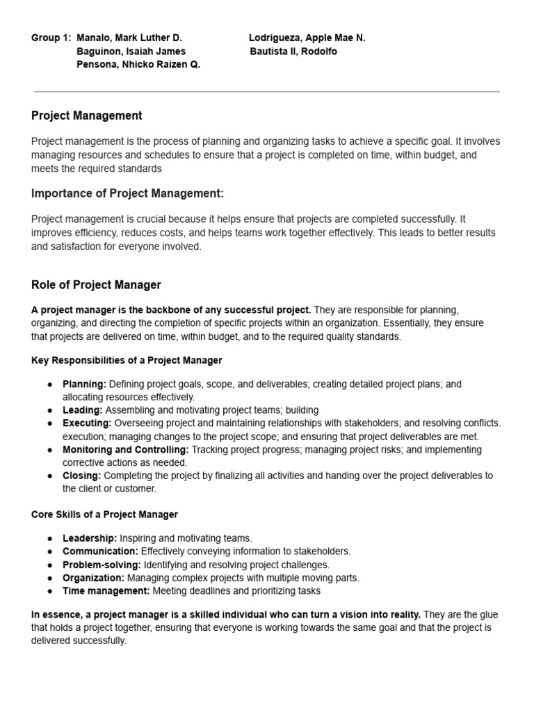 Project Management | PDF | Project Management | Methodology