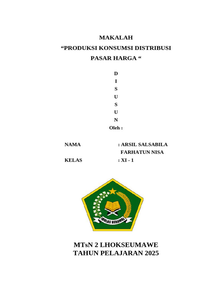 Cover Makalah MTSN 2 | PDF