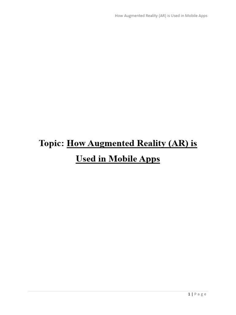 Report on AR work- ETI Microproject | PDF | Augmented Reality | Computing