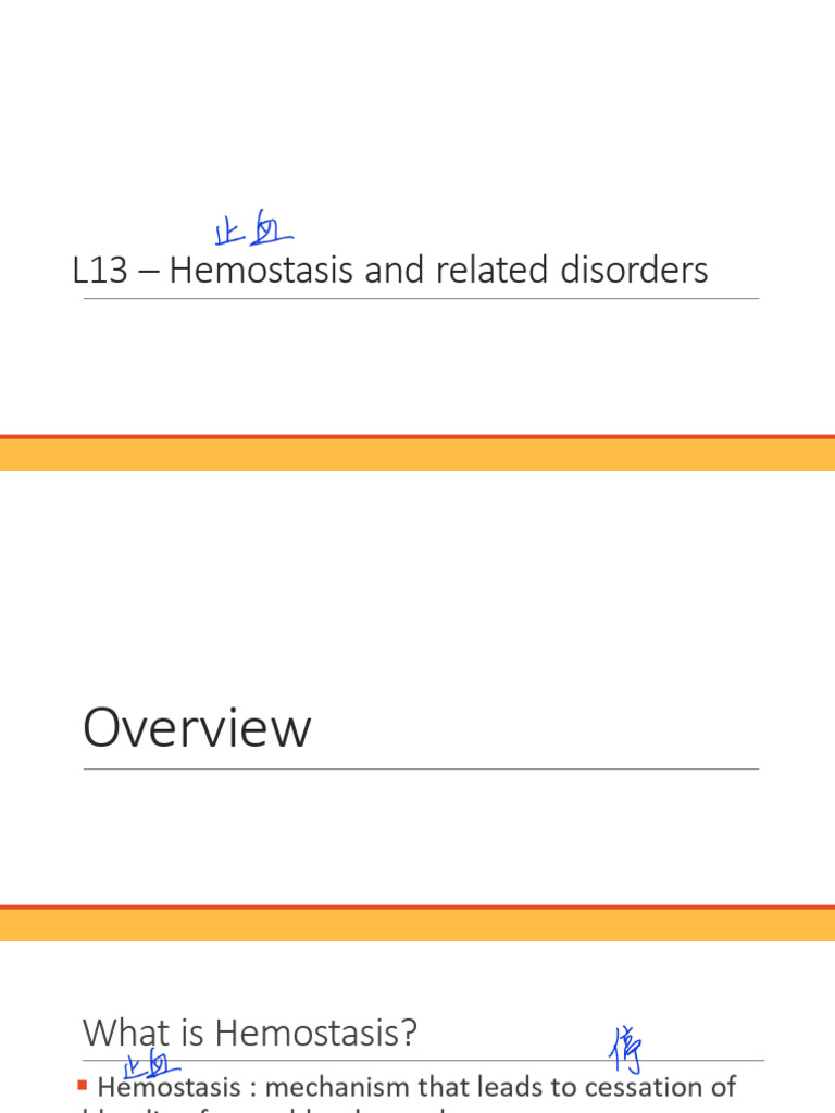 L13_Hemostasis and Related Disorders | PDF | Coagulation | Platelet