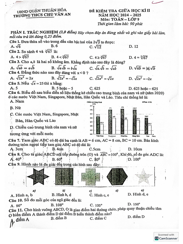 Gk2 Toán 9 CVA 24 25 | PDF