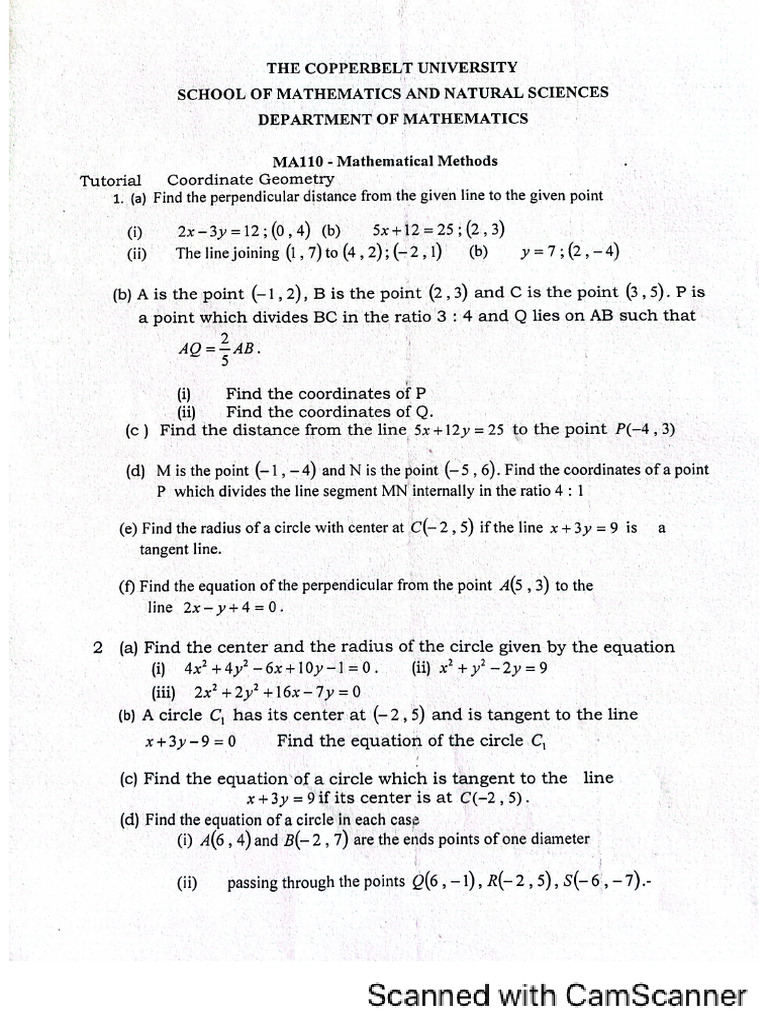 Coordinate Geometry Pdf