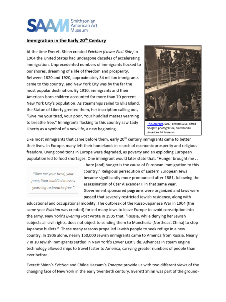 Early 20th Century Immigration Insights | PDF | Immigration | Jews