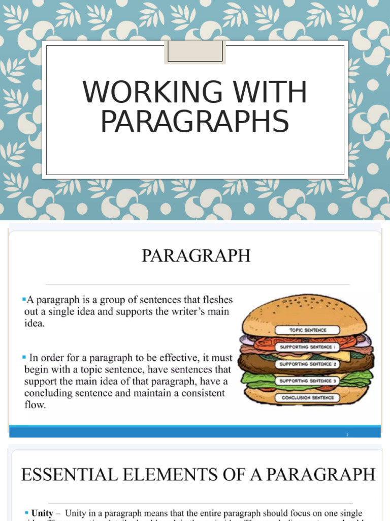 Working With Paragraphs | PDF