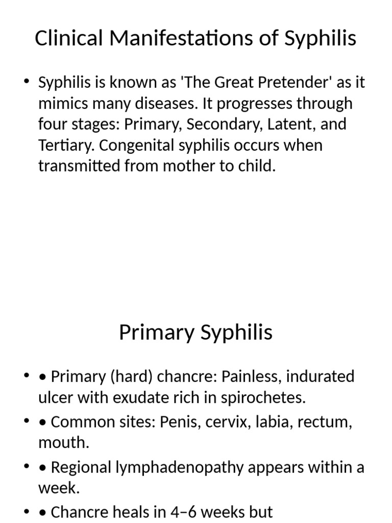 Syphilis Presentation | PDF
