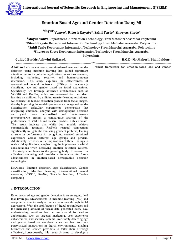 PAPER-EMOTION BASED AGE AND GENDER DETECTION Final | PDF | Deep ...