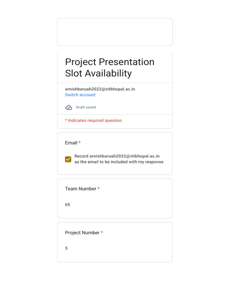 Project Presentation Slot Availability | PDF