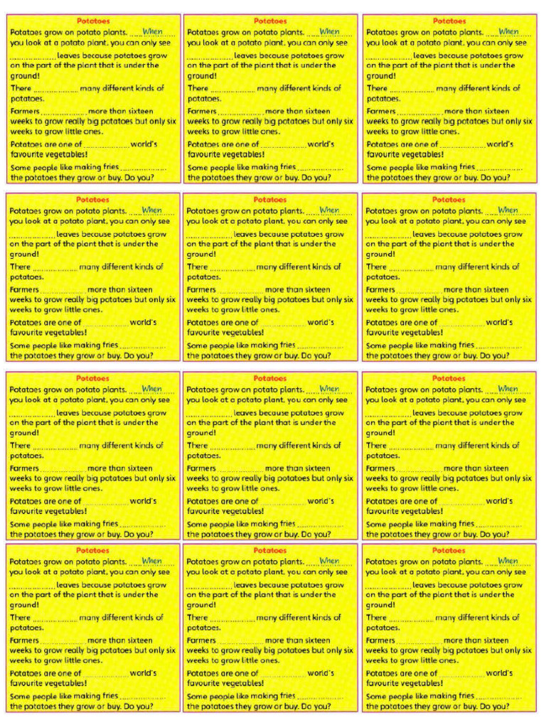 POTATOES READING | PDF