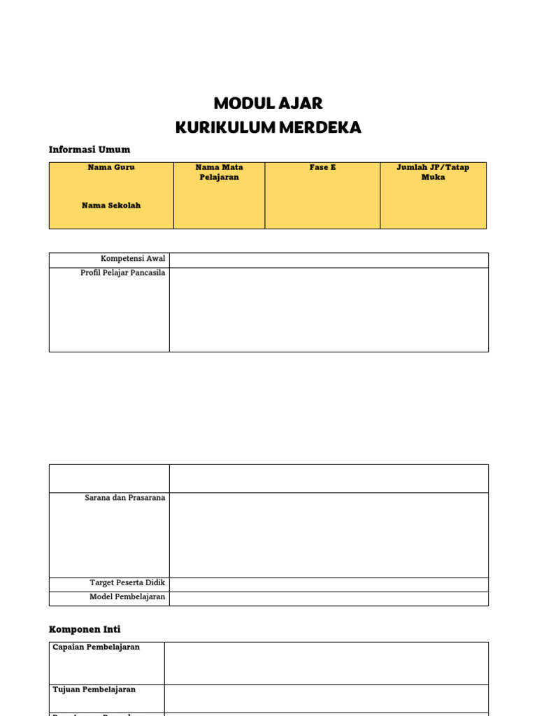 Template MODUL AJAR | PDF