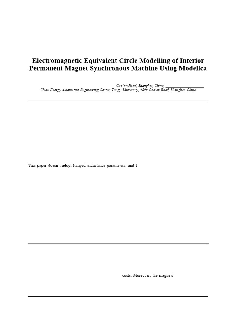 Modelica | PDF | Electric Motor | Inductance