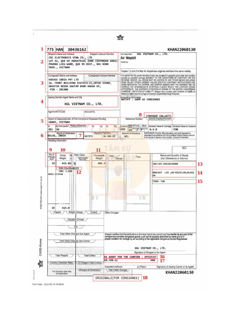 Mẫu Air Waybill | PDF