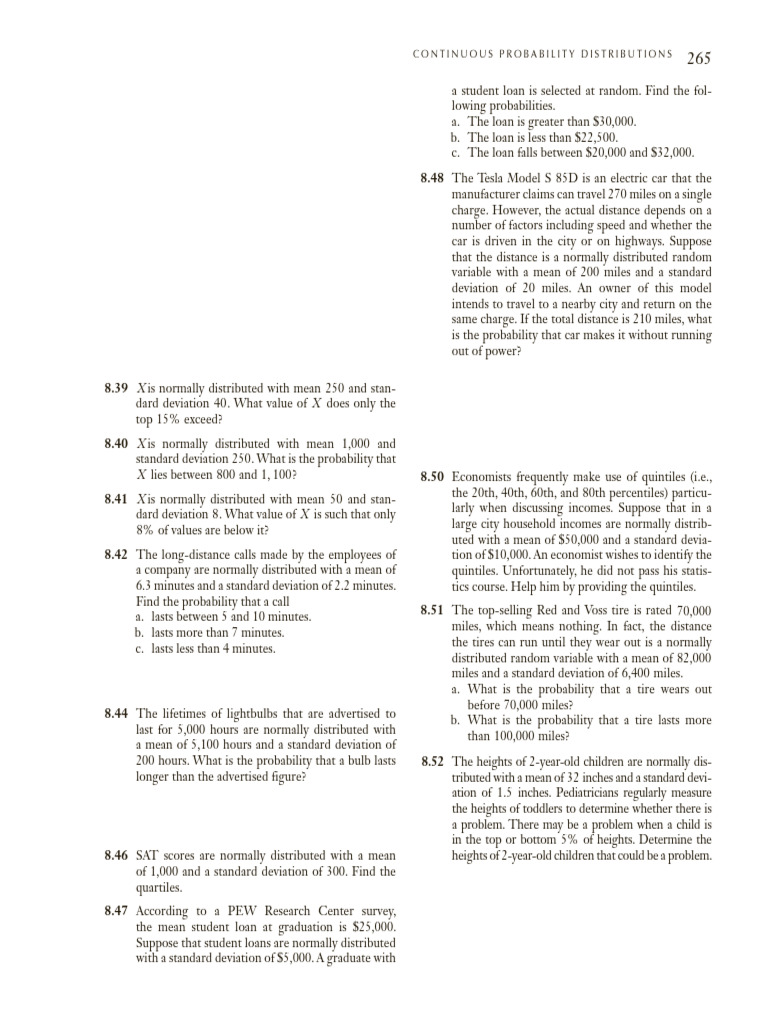 6 Chapter 8 Continuous Normal | PDF | Normal Distribution | Interest