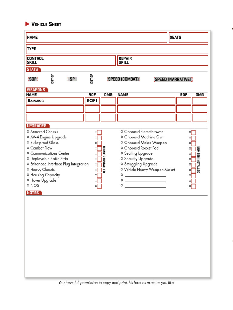 vehicle sheet | PDF