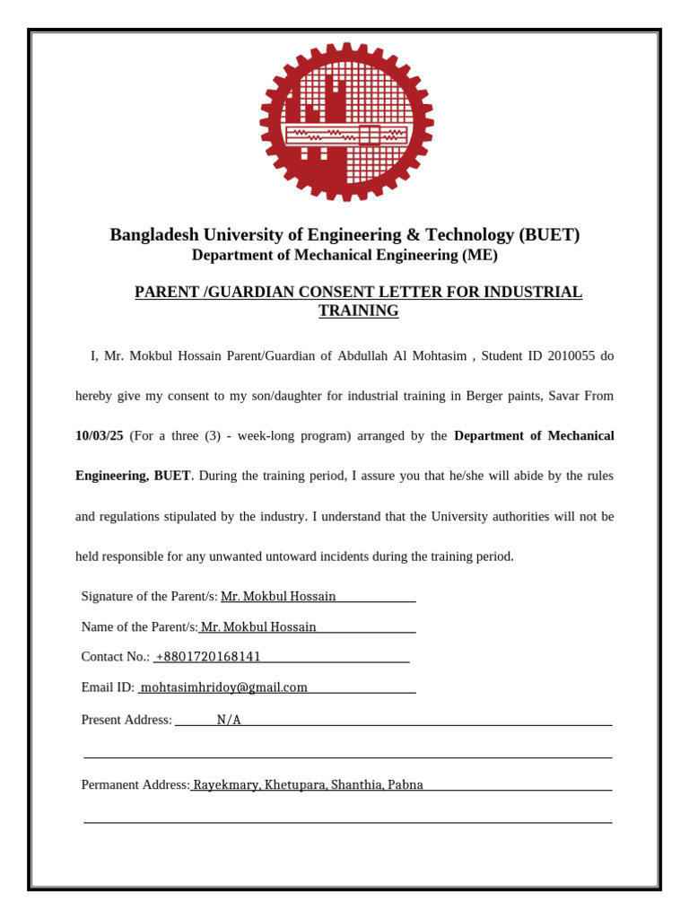 Consent Letter | PDF