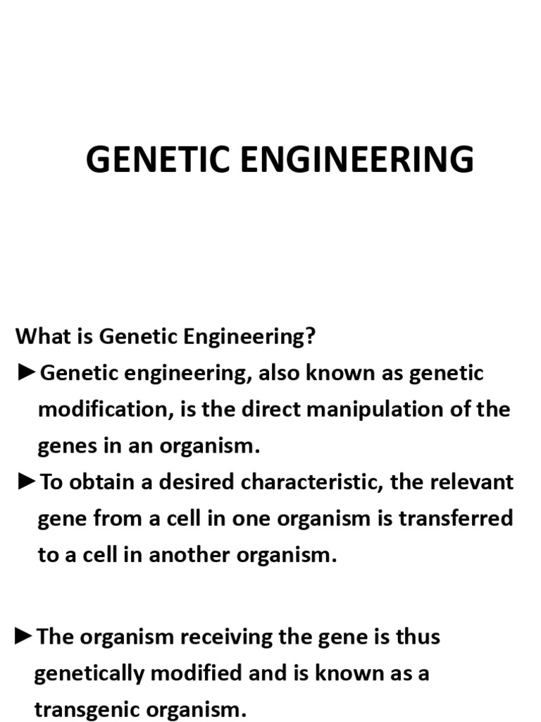 Lesson 39 Genetic Engineering | PDF