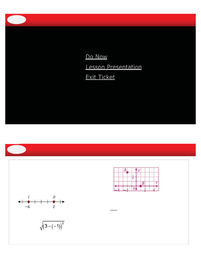 GCH5L1 Midpoint and Distance in The Coordinate Plane | PDF | Distance ...