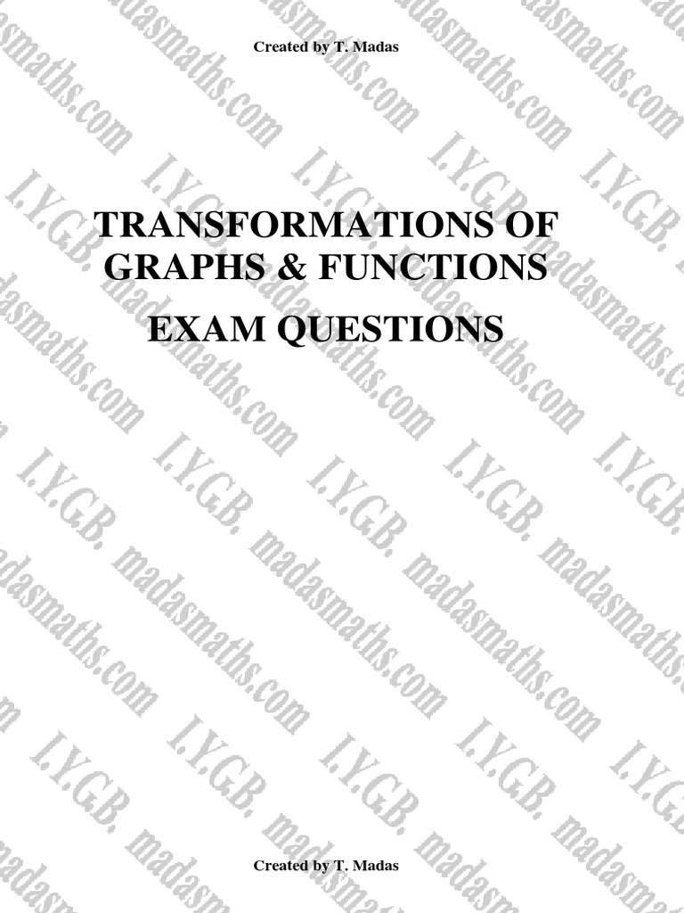 Transformations of Graphs Exam Questions | PDF | Coordinate System ...
