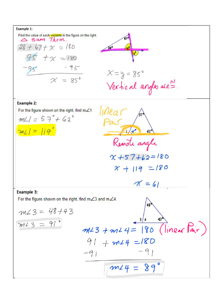 3.5 Parallel Lines and Triangles | PDF