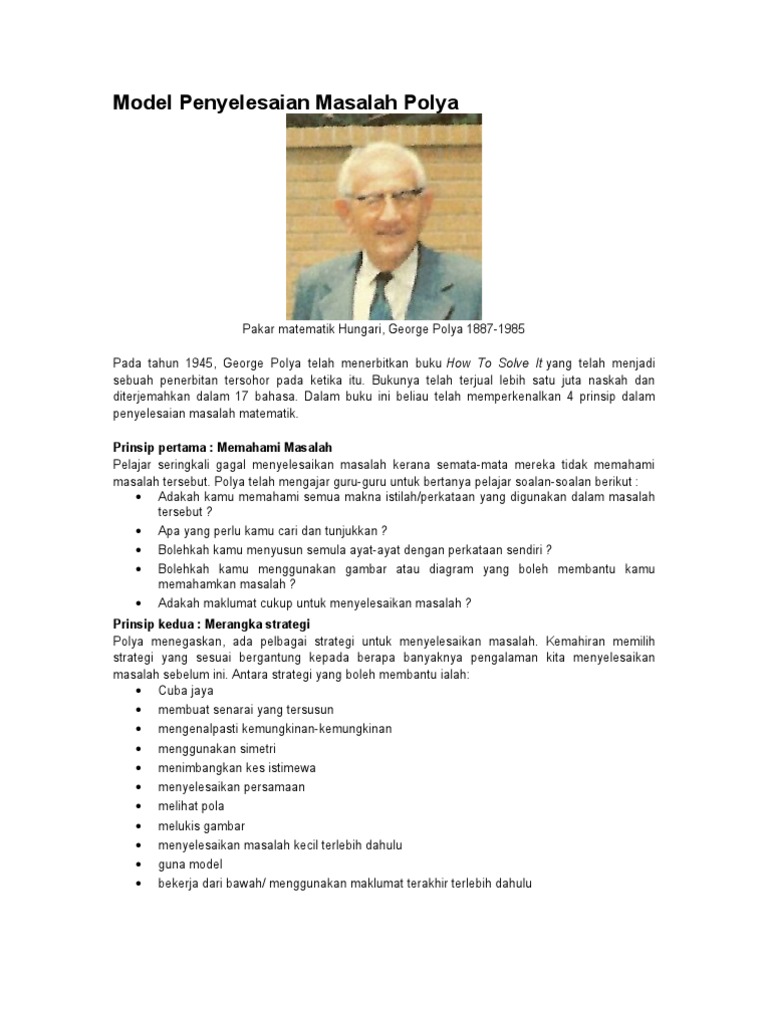 Model Penyelesaian Masalah Polya | PDF